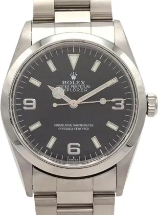 Rolex Pre-owned Explorer I 14270 Montre en acier inoxydable - Homme - Pre-owned - Noir - Taille: ONE Size