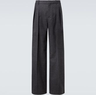 Saint Laurent Pantalon ample &agrave; taille basse en laine