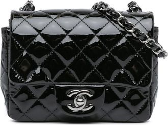 Chanel Hobo Bags - Mini Square Classic Patent Single Flap - Gr. unisize - in Schwarz - für Damen