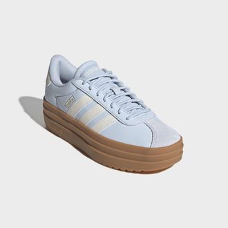 adidas Plateausneaker ADIDAS SPORTSWEAR VL COURT BOLD, Damen, Gr. 38,5, crystal sky, core wei&szlig;, gold metallic, Leder, Synthetik, Schuhe Plateausneaker, Topse