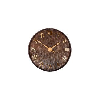 M&S Collection M&s - Horloge industrielle ronde 80 cm en métal marron et doré