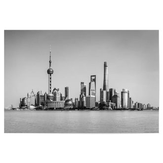 artboxONE Poster 60x40 cm Reise Shanghai Skyline - Bild St&auml;dte Oriental Pearl Tower Peoples Square
