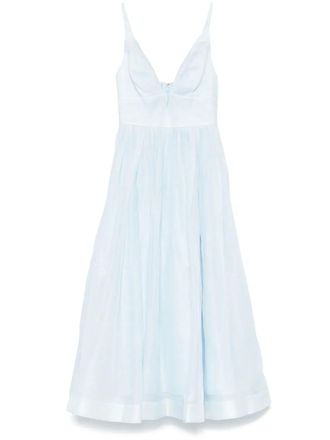 Zimmermann robe mi-longue Illuminate à col v - Bleu