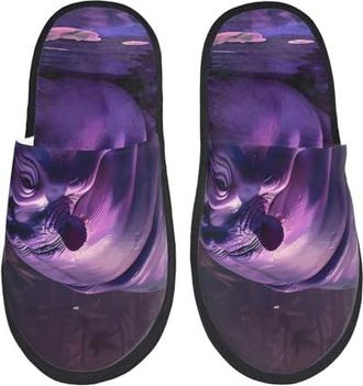 Generic Chaussures De Maison Hippopotame Violet Dans LEau Int&eacute;rieur Et Ext&eacute;rieur Slippers Unisexes Chaussures Chambre &Agrave; Coucher Shoes Pour Voyages Spa M