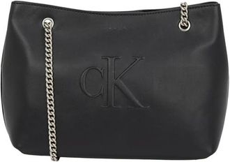Calvin Klein Sac &agrave; Bandouli&egrave;re Femme Sculpted Chain avec Cha&icirc;ne, Noir (Na Black), Taille Unique