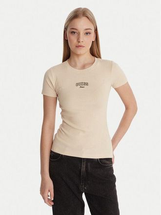 Guess T-Shirt W6RP21 KA0H1 Beige Slim Fit