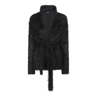 Balenciaga G&uuml;rteljacke aus Kunstpelz - - Jackets - Damen - Schwarzk - S