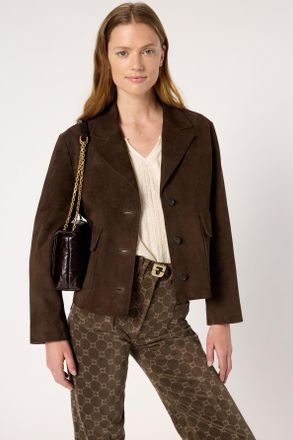 Gerard Darel Veste en cuir velours - NORAH - Cinnamon