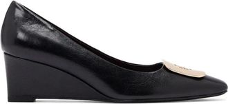 Tory Burch Femme, Chaussures, Noir, Taille: 38 1/2 EU Escarpins Compens&eacute;s en Cuir Noir