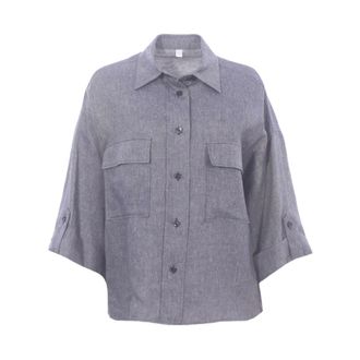 Eleventy Femme, Blouses et Chemises, Bleu, Taille: 36 FR Eleventy Chemises