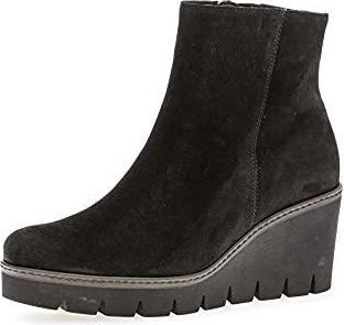 Gabor Bottines &agrave; plateforme pour femme, semelle int&eacute;rieure amovible, Noir cognac 17, 39 EU