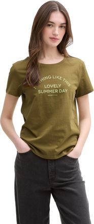 Tom Tailor Damen 1046546 T-Shirt, 37798-Warm Moss Green, XL