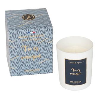 Draeger DRAEGER PARIS | Bougie blanche parfum&eacute;e Jardin de figuiers Tu es unique | Id&eacute;e Cadeau Amiti&eacute;, Copine, Soeur, Anniversaire | Pot en verre | Made in Fra