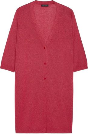 Fiorella Rubino Femme, Pulls, Rouge, Taille: 36 FR Long Cardigan in Viscose Blend