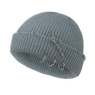 Generic M&uuml;Tze Gilet dhiver en tricot unisexe avec anneaux et &eacute;pingle de s&ucirc;ret&eacute;, avec fermeture &agrave; aiguille et trous rustiques, look us&eacute; pour lhiver, 01-gris, t