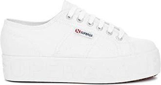 Superga Femme 2790 3D Lettering, Chaussures de Sport Gymnastique, 901 Blanc, 35 EU