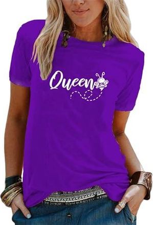 Keephen Queen Bee T-Shirt Femmes Apiculteur Ruche Dr&ocirc;le Impression 3D T-Shirt Mignon Abeilles Miel Amoureux Tops Casual Col Rond Pullover