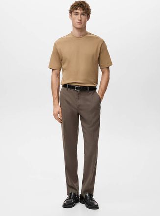 Mango Medium weight regular fit T-shirt marron moyen - Homme - XXL - MANGO MAN