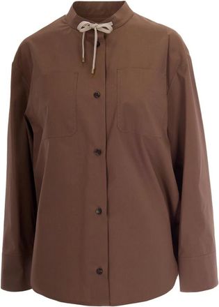 Max Mara Femme, Blouses et Chemises, Brun, Taille: 34 FR Camicia Popeline