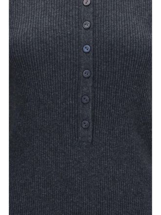 Lisa Yang Womens Sweater Airi Henley Eclipse Cotton