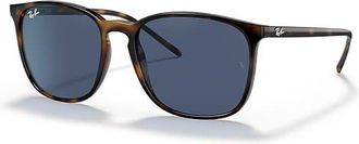 Ray-Ban Rb4387 Sonnenbrillen Havana Fassung Blau Glas 56-18