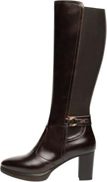 Nero Giardini I514601D Bottes Femme en Cuir Et Tissu - Marron Fonc&eacute; 40 EU