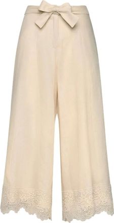 Elena Miro Femme, Pantalons, Beige, Taille: 46 FR Wide Pantalons