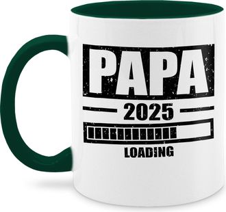Shirtracer Tasse Tassen 325ml - Geschenk zum Vatertag - Papa 2025 loading - schwarz - 325 ml - Dunkelgrün - 2024 vatertagstasse vatertagsgeschenk daddy kaffeetas