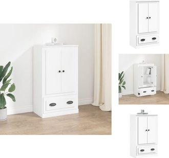 vidaXL Highboard Wei&szlig; 60x35,5x103,5 cm Holzwerkstoff - Sideboard - Hochschrank - Wohnzimmerm&ouml;bel - Wei&szlig;er Schrank - Holzwerkstoffschrank