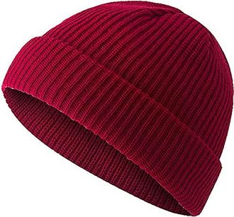 Generic Bonnet tricot&eacute; pour femme - Unisexe - En mat&eacute;riau souple avec design c&ocirc;tel&eacute; - Pour lhiver - Activit&eacute;s de plein air - Couleur unie - Mode d&eacute;contract&eacute;e 