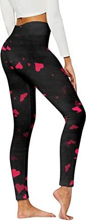 Generic Pantalon d&eacute;contract&eacute; pour femme avec imprim&eacute; coeur pour la Saint-Valentin 2026, p, S