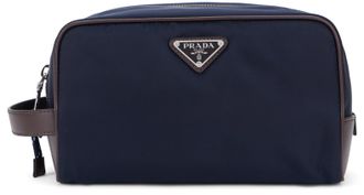 Prada Mens Beauty Case Speedrock Re-Nylon Blue Polyamide Wash Bags