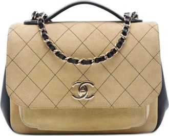 Chanel Sac bandouli&egrave;re en daim Pre-owned - Femme - Pre-owned - Beige - Taille: ONE Size