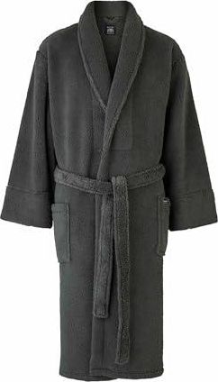 The Savile Row Company Peignoir léger en polaire super doux et chaud pour homme, Gris anthracite/polaire Teddy, L