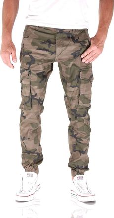 Jack & Jones Hose Cargo Jogger Pants Paul Flake AKM 542 Twill Gummibund, Dunkelgr&uuml;n,27W / 30L