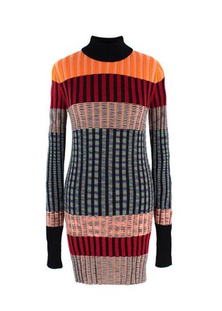 Missoni Multicoloured Ribbed Turtleneck Midi Dress Size S