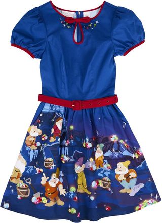 Loungefly Stitch Shoppe Disney Snow White: Bergbau Zwerge Lauren Kleid, Größe S, Blau