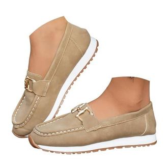 Generic Mocassins pour femme, chaussures orthop&eacute;diques d&eacute;contract&eacute;es et confortables &agrave; enfiler avec soutien de la vo&ucirc;te plantaire, antid&eacute;rapantes, respirantes