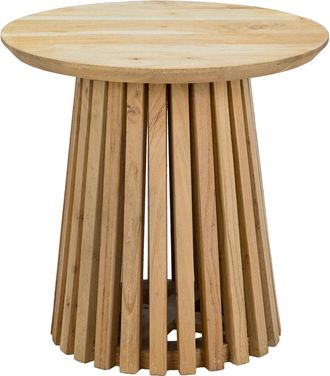 home24 Beistelltisch aus massiver & sandgestrahlter Akazie in Braun, Sandgestrahlte Oberfl&auml;che mit technischer Lackierung, Factualle Erg&auml;nzung f&uuml;r Sitzm&ouml;bel