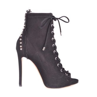 Ninalilou Schwarze Stiletto Stiefeletten f&uuml;r Frauen - - Shoes - Damen - Schwarzk - 36 EU