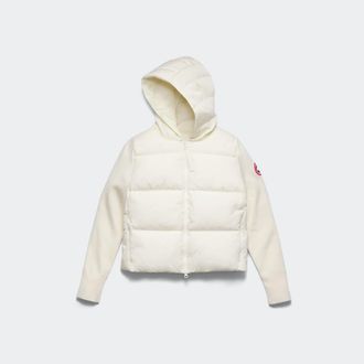 Canada Goose HyBridge Kapuzenjacke aus Strick mit breiter Steppung (Weiblich, Cottongrass, M)