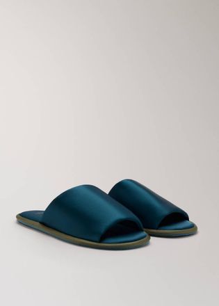 Mango Satin-Slipper mit Kontrastpaspelierung dunkles marineblau - Damen - 36 - MANGO