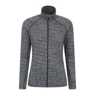 Mountain Warehouse Bend & Stretch Midlayer Durchgehender Rei&szlig;verschluss f&uuml;r Damen (Schwarz)