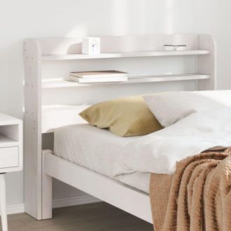 vidaXL Kopfteil mit Ablagen Wei&szlig; 100 cm Massivholz Kiefer Vidaxl