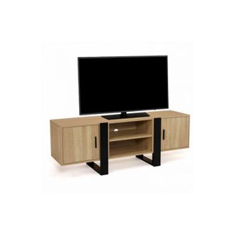 IDMarket Idmarket - TV-Möbel 140 cm phoenix 2 Türen aus Holz und Schwarz