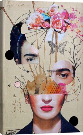Posterlounge Frida Kahlo für Anfänger Leinwandbild von Loui Jover 20 x 30 cm Beige Wandbilder Wanddeko