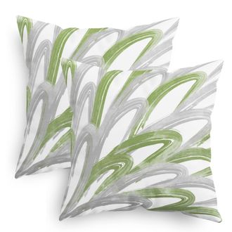 CaliTime Kissenbezüge Kissenhülle Pack von 2 gemütlichem Fleece zweifarbiger Abstrakter federdekorativer für Couch-Bett-Sofa Bauernhausdekoration 50cm x 50cm S