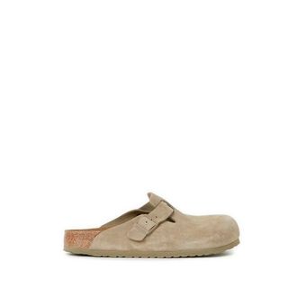 Birkenstock Mules plates en cuir velours