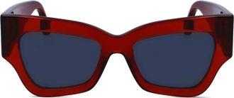 Victoria Beckham Sonnenbrille mit eckigem Gestell - Rot