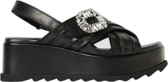 Roger Vivier Sandales compens&eacute;es Slidy Viv - Femme - Chaussures - Noir - Taille: 35 EU